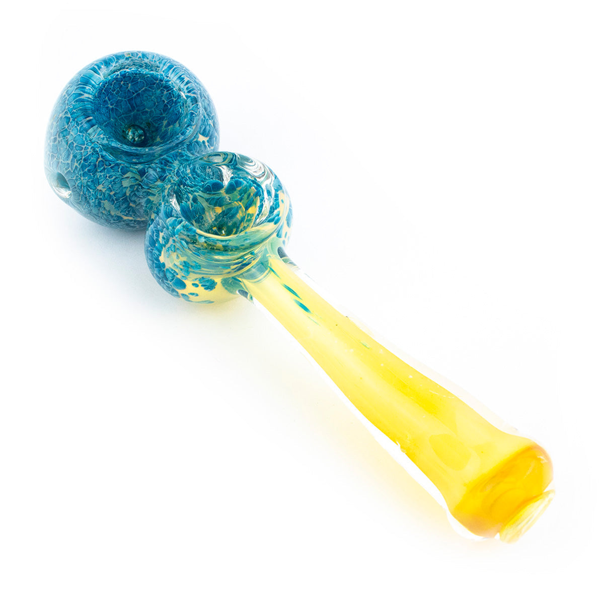 Buy 5" Double Bowl Frit Fumed Hand Pipe (Assorted Colors) | Elyxr
